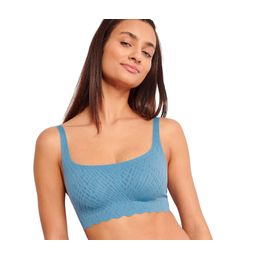 Sloggi Zero Feel Bliss Top - Damen - Gr. L - blau/jacquard