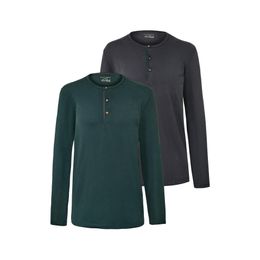 Tchibo - 2 Langarm-Henleys - Herren - Gr. M - anthrazit