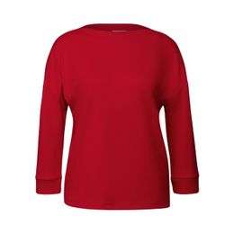 Street One T-Shirt mit Rippdetail - Damen - Gr. 46 - rot