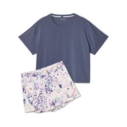 Tchibo - Shorty-Pyjama-Set - Damen - Gr. XS - wei&szlig;/print