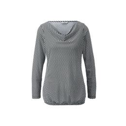Tchibo - Blusenshirt mit Wasserfall-Ausschnitt - Damen - Gr. XXL - schwarz/gepunktet