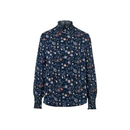 Tchibo - Florales Blusenshirt mit Stehkragen - Damen - Gr. L - dunkelblau/gebl&uuml;mt