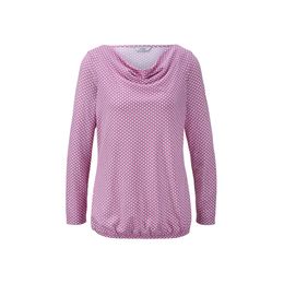 Tchibo - Blusenshirt mit Wasserfall-Ausschnitt - Damen - Gr. XL - wei&szlig;/gepunktet