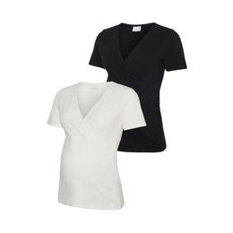 MAMALICIOUS 2er Pack T-Shirt &raquo;Mlkerrie Tess&laquo; - Damen - Gr. M - schwarz