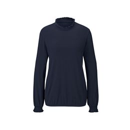 Tchibo - Langarmshirt mit kleinem Stehkragen - Damen - Gr. XL - dunkelblau