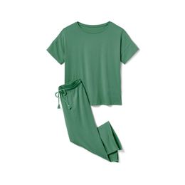 Tchibo - 3/4-Pyjama-Set - Damen - Gr. M - gr&uuml;n