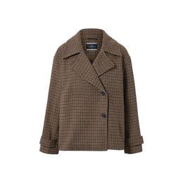 Tchibo - Karierte Jacke mit Wolle - Damen - Gr. 42 - dunkelblau/kariert