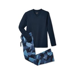 Tchibo - Pyjama - Herren - Gr. M - dunkelblau/print