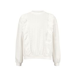 Tchibo - Sweatshirt mit Lochstickerei - Damen - Gr. L - wei&szlig;
