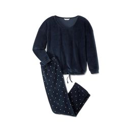 Tchibo - Nicki-Pyjama - Damen - Gr. S - wei&szlig;/gepunktet