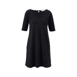 Tchibo - Jerseykleid im Punkte-Dessin - Damen - Gr. L - schwarz/gepunktet