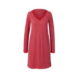 Tchibo - Nachthemd mit Spitzenbesatz - Damen - Gr. M - rot