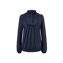 Tchibo - Blusenshirt mit Lochstickerei - Damen - Gr. L - dunkelblau