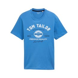 Tom Tailor T-Shirt mit Logo - Herren - Gr. S - blau