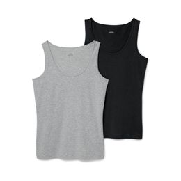 Tchibo - 2 Tops - Damen - Gr. L - schwarz