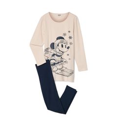 Tchibo - Kinder-Pyjama &raquo;Mickey and Friends&laquo; - M&auml;dchen - Gr. 134/140 - wei&szlig;/print