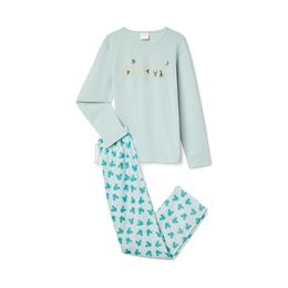 Tchibo - Kinder-Flanell-Pyjama &raquo;Mickey and Friends&laquo; - M&auml;dchen - Gr. 134/140 - wei&szlig;
