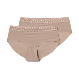 Tchibo - 2 Magic-Cut-Pantys - Damen - Gr. L - beige