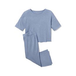 Tchibo - Pyjama in 3/4-L&auml;nge - Damen - Gr. M - hellblau