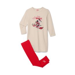 Tchibo - Kinder-Nachthemd mit Leggings &raquo;Mickey and Friends&laquo; - M&auml;dchen - Gr. 98/104 - wei&szlig;