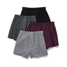 Tchibo - 4 Flanell-Boxershorts - Herren - Gr. Xl/7 - bordeaux/gestreift