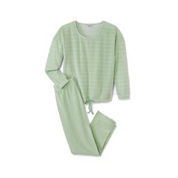 Tchibo - Nicki-Pyjama - Damen - Gr. S - hellgr&uuml;n/gestreift
