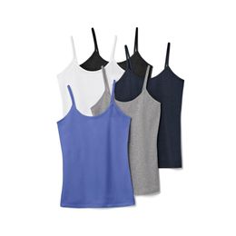 Tchibo - 5 Spaghetti-Hemdchen - Damen - Gr. L - dunkelblau