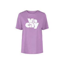 Tchibo - T-Shirt mit Wording-Print - Damen - Gr. XL - violett/print