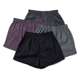 Tchibo - 4 Web-Boxershorts - Herren - Gr. L/6 - wei&szlig;/print