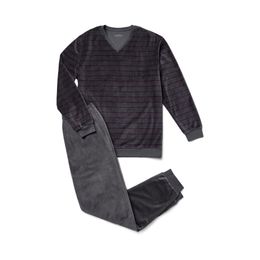 Tchibo - Nicki-Pyjama - Herren - Gr. XL - bordeaux/gestreift