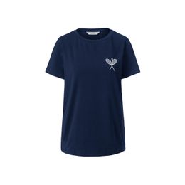 Tchibo - T-Shirt mit Stickerei - Damen - Gr. XXL - dunkelblau