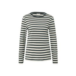 Tchibo - Gestreiftes Langarmshirt - Damen - Gr. XL - dunkelgr&uuml;n/gestreift