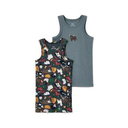 Tchibo - 2 Kinder-Unterhemden - Jungen - Gr. 110/116 - blau