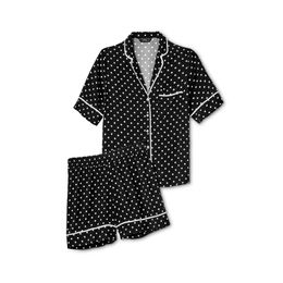 Tchibo - Shorty-Pyjama - Damen - Gr. 38 - schwarz/gepunktet
