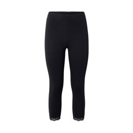 Tchibo - 3/4-Leggings mit Spitzenborte - Damen - Gr. M - schwarz