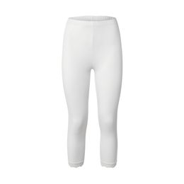 Tchibo - 3/4-Leggings mit Spitzenborte - Damen - Gr. L - wei&szlig;