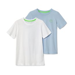 Tchibo - 2 Kinder-T-Shirts - Kinder - Gr. 122/128 - gr&uuml;n