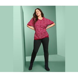 Tchibo - Shirt mit Fledermaus&auml;rmeln - Damen - Gr. L - wei&szlig;/print
