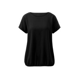 Tchibo - Kurzarmshirt im Materialmix - Damen - Gr. XXL - schwarz