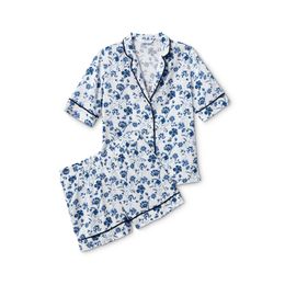 Tchibo - Shorty-Pyjama - Damen - Gr. 42 - wei&szlig;/gebl&uuml;mt
