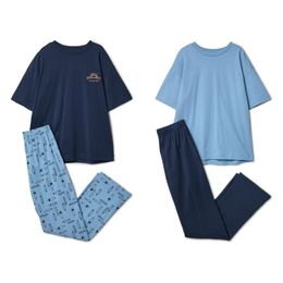 Tchibo - 2 Kinder-Kurzarm-Pyjamas - Jungen - Gr. 170/176 - dunkelblau