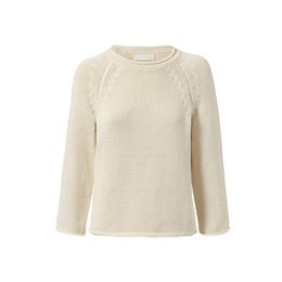 Tchibo - Grobstrick-Pullover aus B&auml;ndchengarn - Damen - Gr. L - wei&szlig;