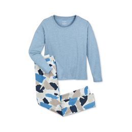 Tchibo - Pyjama - Damen - Gr. L - blau/print
