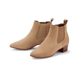 Tchibo - Stiefelette aus Veloursleder - Damen - Gr. 39 - beige
