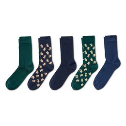Tchibo - 5 Paar Socken - Herren - Gr. 44-46 - dunkelblau/print