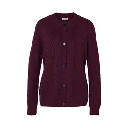 Tchibo - Strickcardigan mit Zopfmuster - Damen - Gr. L - dunkelrot