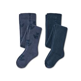 Tchibo - 2 Thermo-Strumpfhosen - Baby - Gr. 86/92 - dunkelblau/jacquard