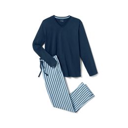 Tchibo - He. Pyjama lang - Herren - Gr. XXL - dunkelblau/gestreift