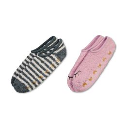 Tchibo - 2 Paar Hausschuhsocken - Damen - Gr. 35-38 - dunkelgrau