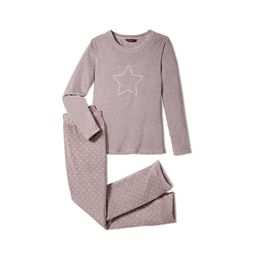 Tchibo - Nicki-Pyjama - Damen - Gr. S - hellgrau/print